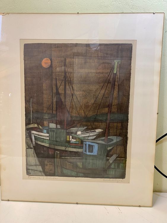 E.A. Farblithographie nächtlicher Hafen Ernst Luchsinger | Kaufen auf ...