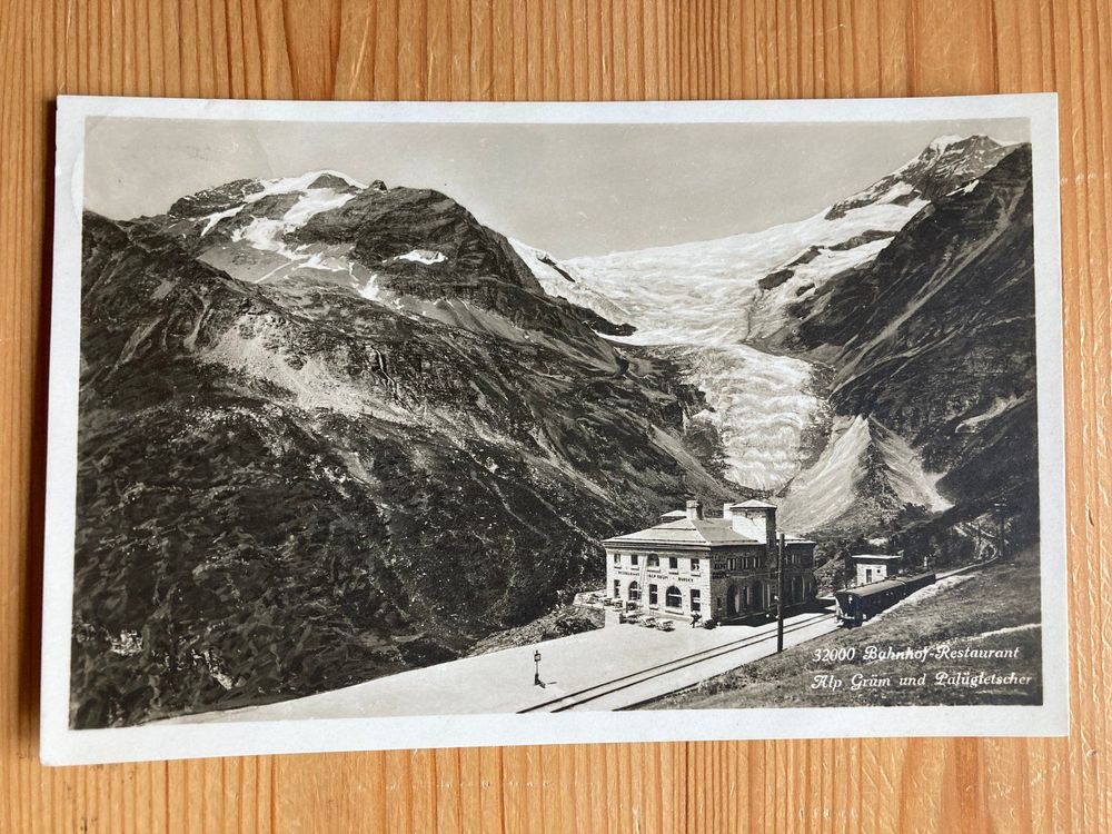Alp Grüm - Bahnhof Restaurant und Palügletscher - AK 1933 (Gebraucht ...