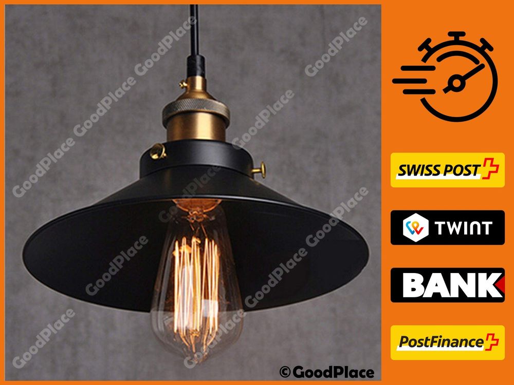 Vintage Leuchte Deckenlampe industriell - Hängelampe (Neu und originalverpackt) in Develier für ...