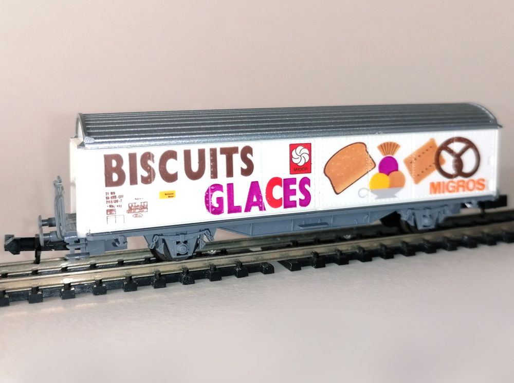Roco N 02326 SBB Hbis 2 Achs Güterwagen BISCUITS GLACES (Neu (gemäss ...