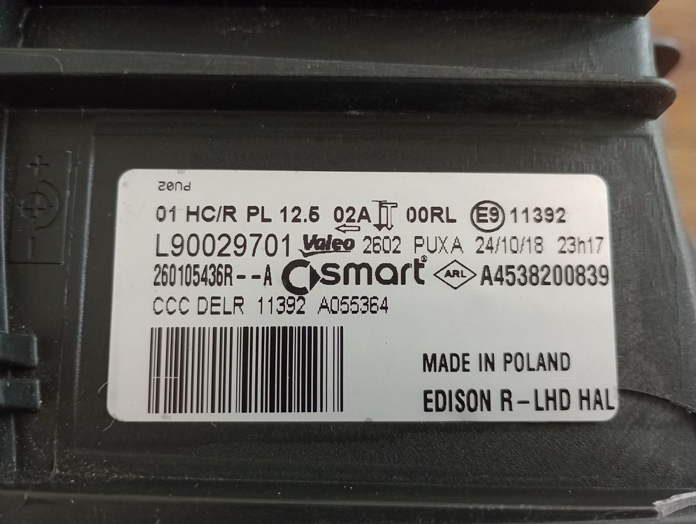 Original Smart Scheinwerfer Rechts - 453 Fortwo Forfour (Gebraucht) in ...