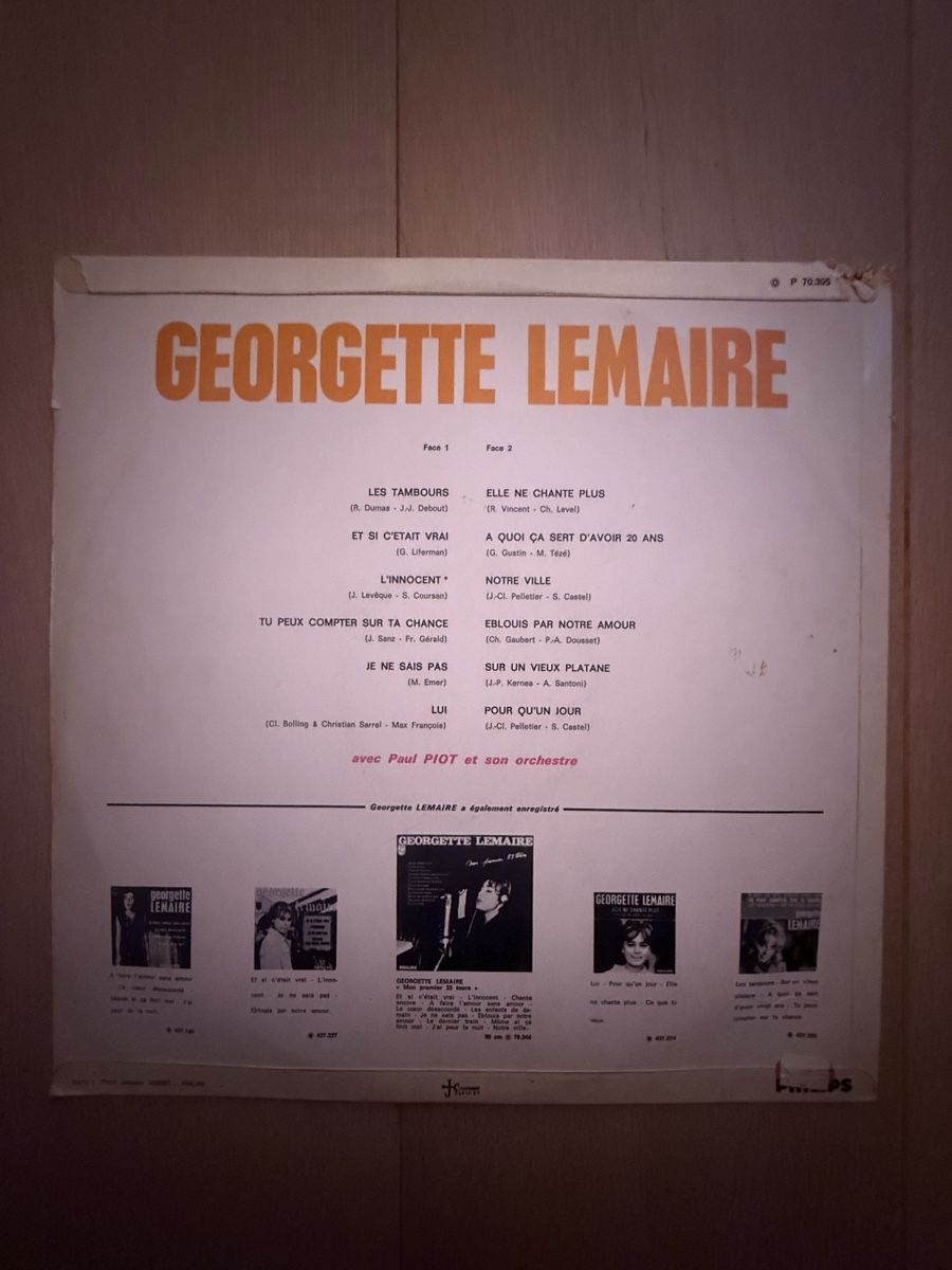 Georgette Lemaire - Elle Ne Chante Plus - Vinyle Rare! (D'occasion) à ...