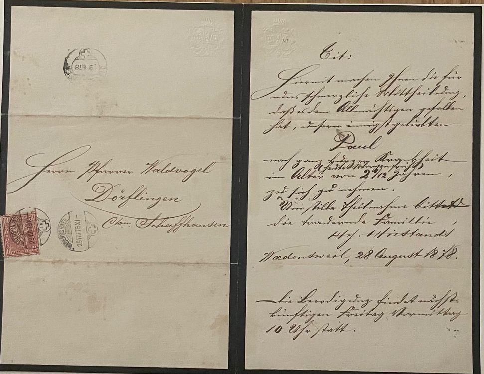 Antike Hadgeschriebene Brief mit Stempfel | Kaufen auf Ricardo