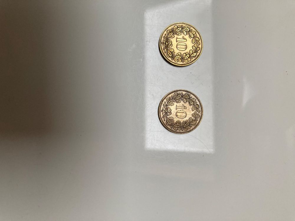 Schweizer Münzen 10 Räppler 1918 u 1919 aus Messing! | Kaufen auf Ricardo