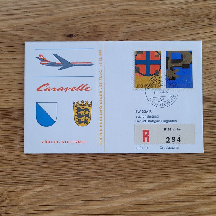 Luftpost Cararelle Zürich Vaduz 1967 (Gebraucht) in Biel/Bienne für CHF 1 – mit Lieferung auf ...