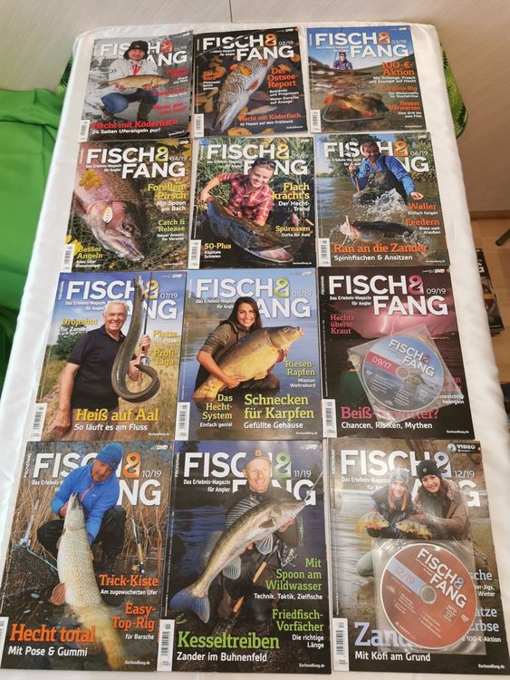 12 Fisch und Fang, Fischer Hefter Magazine komplett 2019 DVD (Gebraucht ...