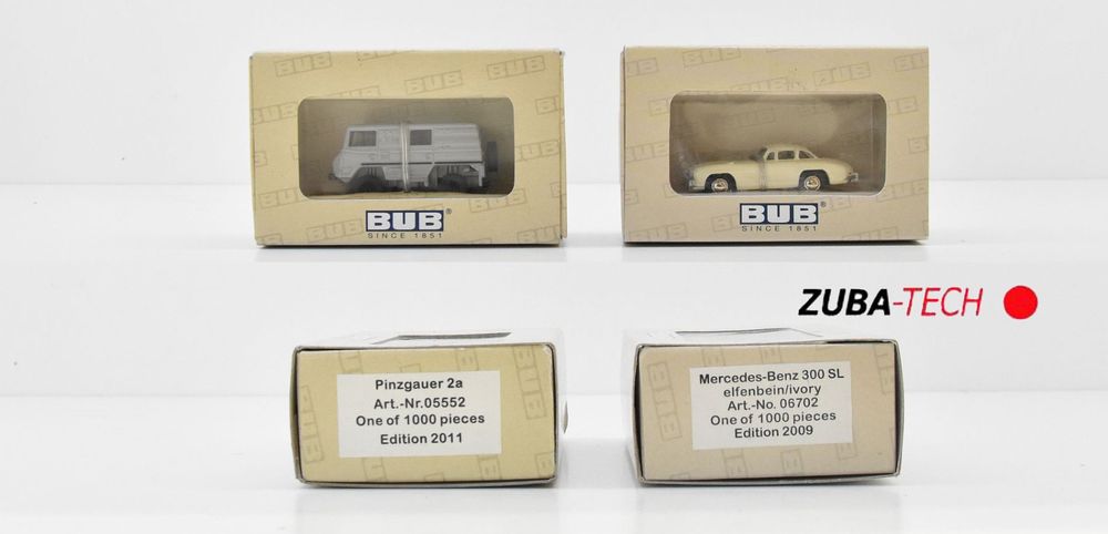 2x BUB Fahrzeugmodelle 1:87 Mercedes 300 SL und Pinzgauer 2a | Kaufen ...
