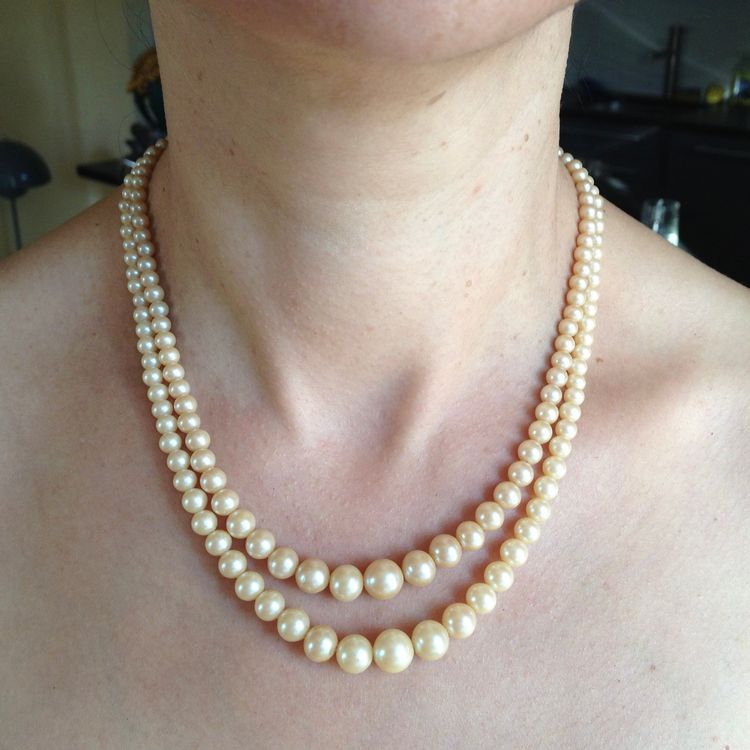 vintage collier de perles 2 rangs (Gebraucht) in Vuiteboeuf für CHF 15 ...