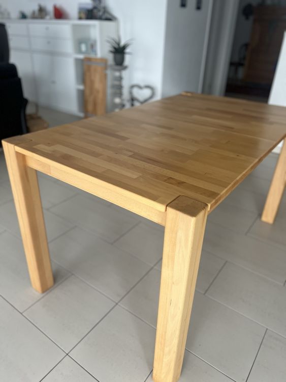 Massiv Holz Esstisch Eiche 140 cm x 80 cm mit 2 Einlagen | Kaufen auf Ricardo