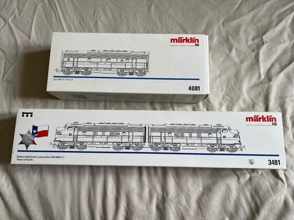 Märklin 3481 und 4081 Diesellok GM EMD F7 Texas Pacific, OVP (Gebraucht) in Schlieren für CHF ...
