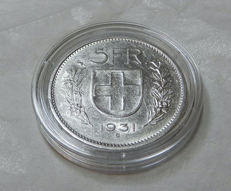 Sehr schöner alter Fünfliber, 5 Fr 1931 wenig zirkuliert (Gebraucht) in Luzern für CHF 8 – mit ...