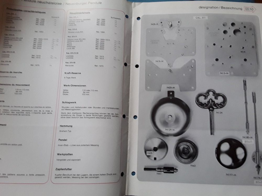 Zenith CAL. 511 Ersatzteile katalog Vint | Kaufen auf Ricardo