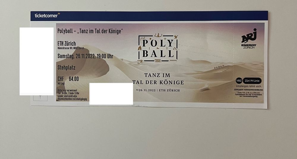 Polyball Ticket - “Tanz im Tal der Könige” - gültig mit Legi (Neu (gemäss Beschreibung)) in Baar ...