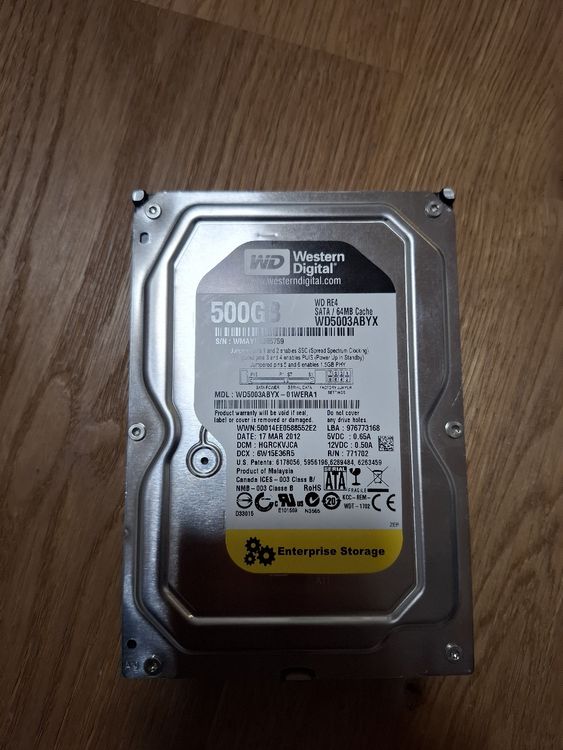 Western Digital WD5003ABYX 500GB Hard Drive (Gebraucht) in Buttisholz ...