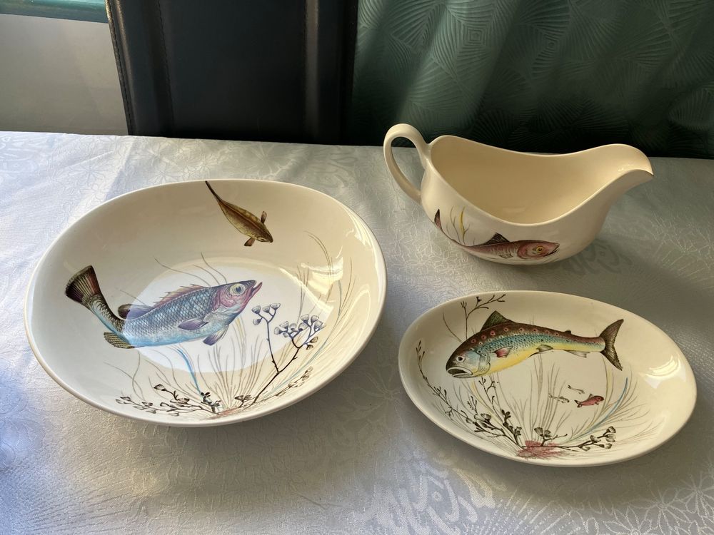 Ensemble Vintage de Assiettes Poisson Fish Johnson Bros (D'occasion) à ...