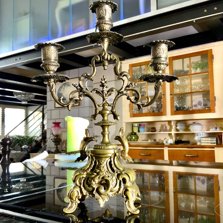 JUGENDSTIL KERZENLEUCHTER BRONZE FRANKREICH UM 1900 (2) | Kaufen auf Ricardo