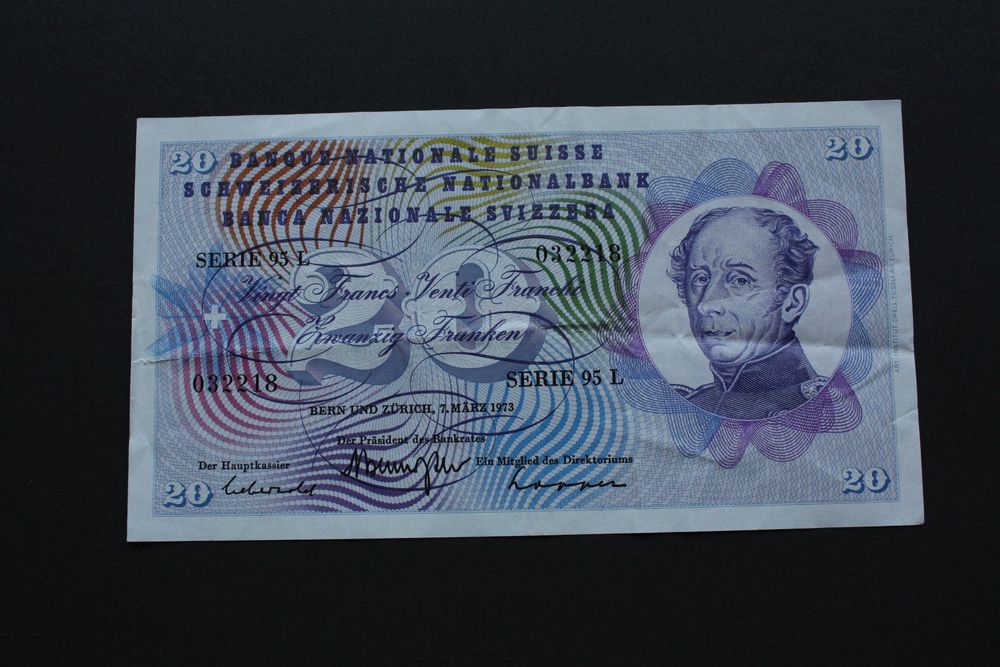 20er Note Schweiz - 1973 (Gebraucht) in Wettingen für CHF 20 – mit ...