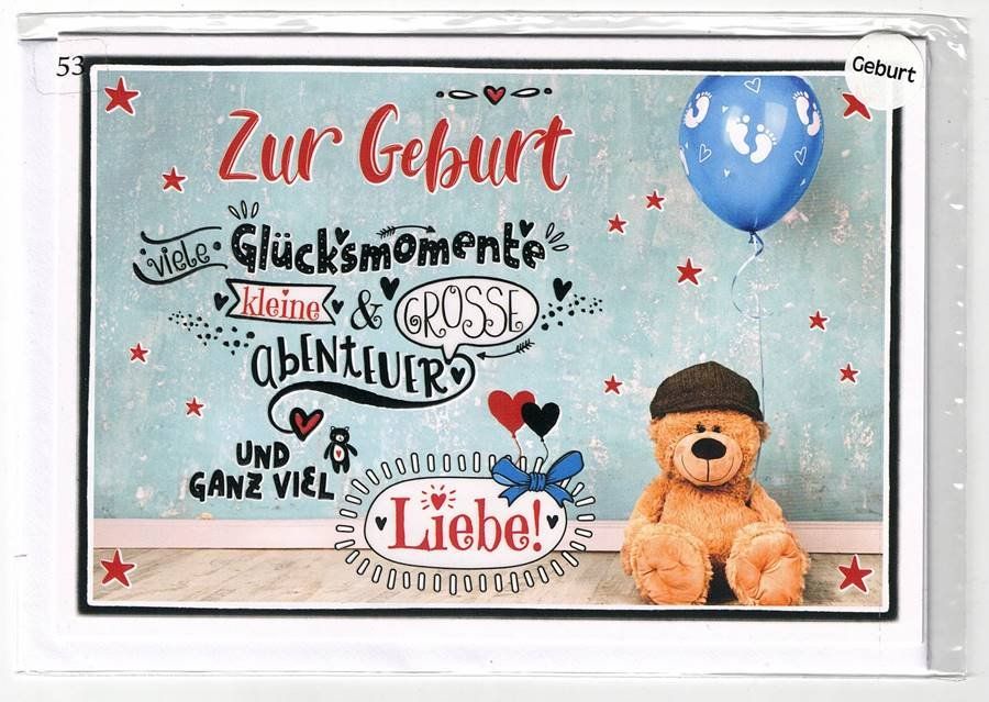 Glückwunsch Karte - Gratulation zur Geburt - Knabe Junge Boy (Neu und ...