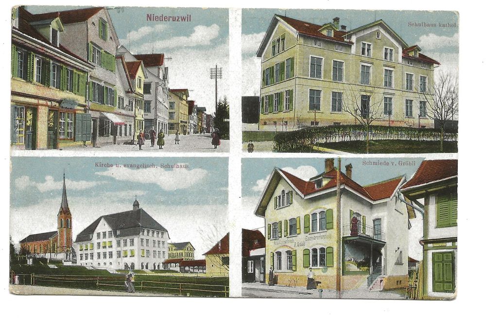 Niederuzwil SG Kirche - Schulhaus Kirche - Schmiede um 1910 (Gebraucht) in Engelburg für CHF 23 ...