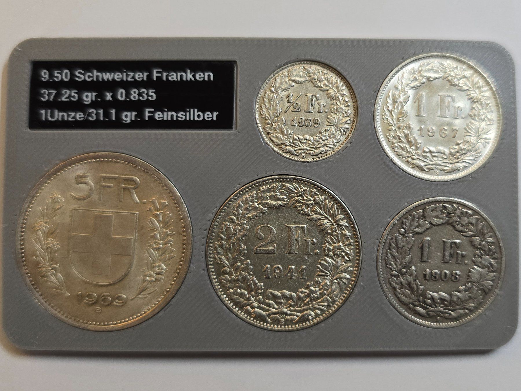 SwissSilverCard 1 Unze Feinsilber mit 9.50 CHF Nominalwert (Neu (gemäss ...