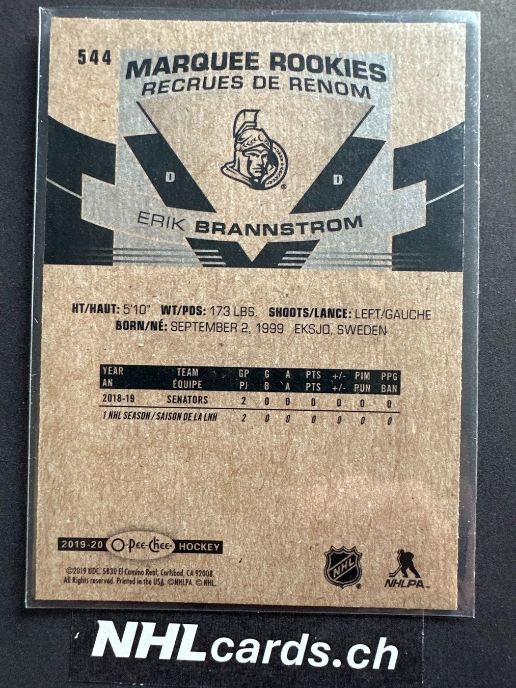 Erik Brannstrom NHL Rookie Card (Lausanne HC) (Gebraucht) in Belp für ...