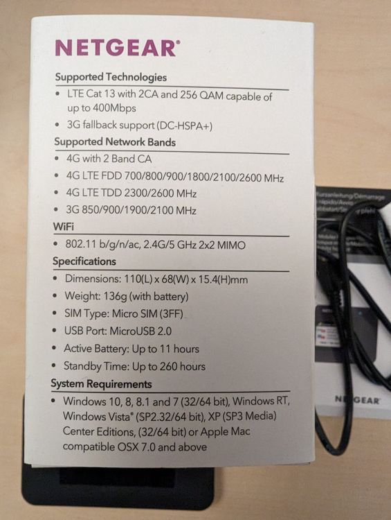Netgear Mobiler Hotspot AirCard 797 (Gebraucht) in Muhen für CHF 26 ...