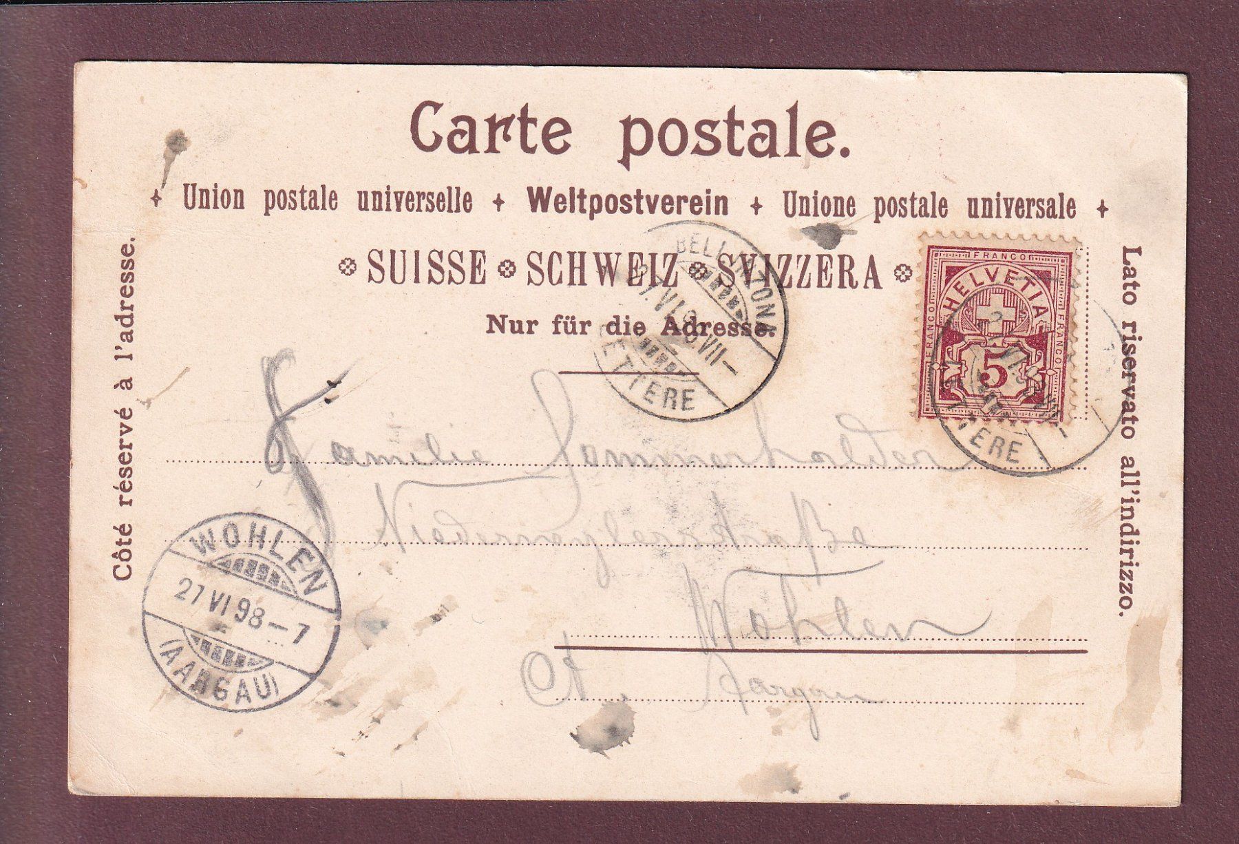 Ricordo di BELLINZONA - Caserma - Arsenale - 1898 Litho Salv (Gebraucht ...