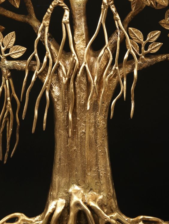 Großer Tree of Life aus massivem Messing mit Standfuß (Gebraucht) in ...