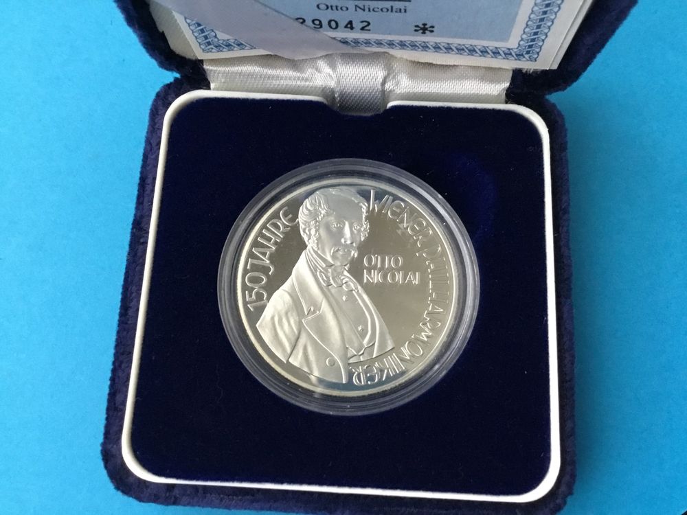 100 Schilling Silbermünze Otto Nicolai 1992 PP (Neu und originalverpackt) in St. Margrethen SG ...