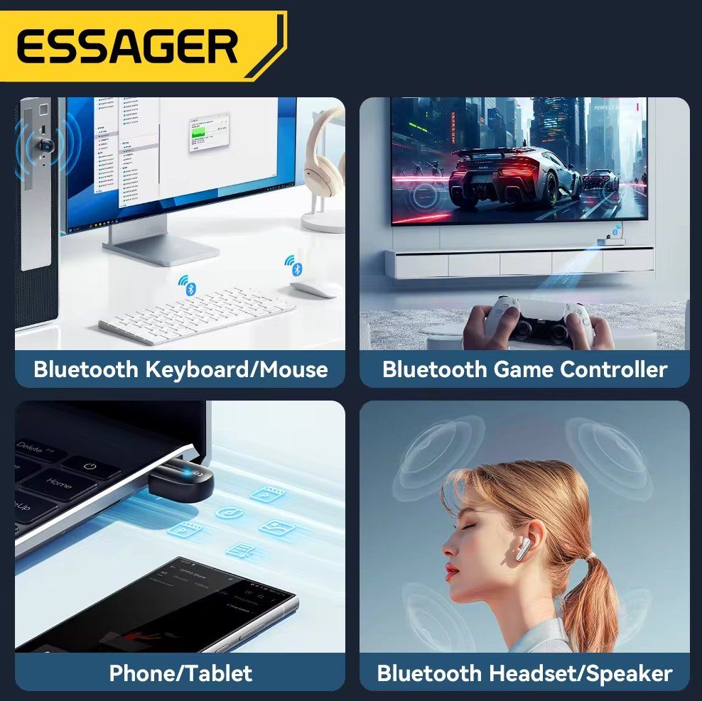 mini USB Bluetooth 5.3 Adapter Dongle Receiver Empfänger (Neu und ...