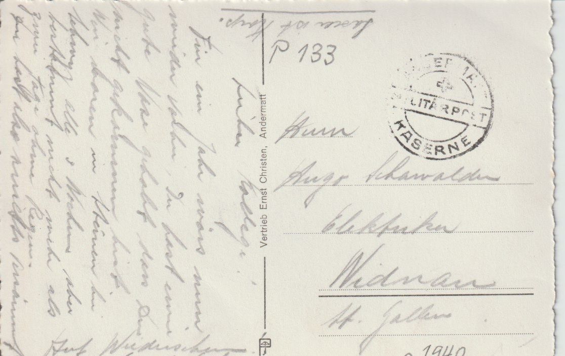 P 133 Andermatt mit Oberalppass, Militäranlagen, ≈ 1940 (Gebraucht) in ...