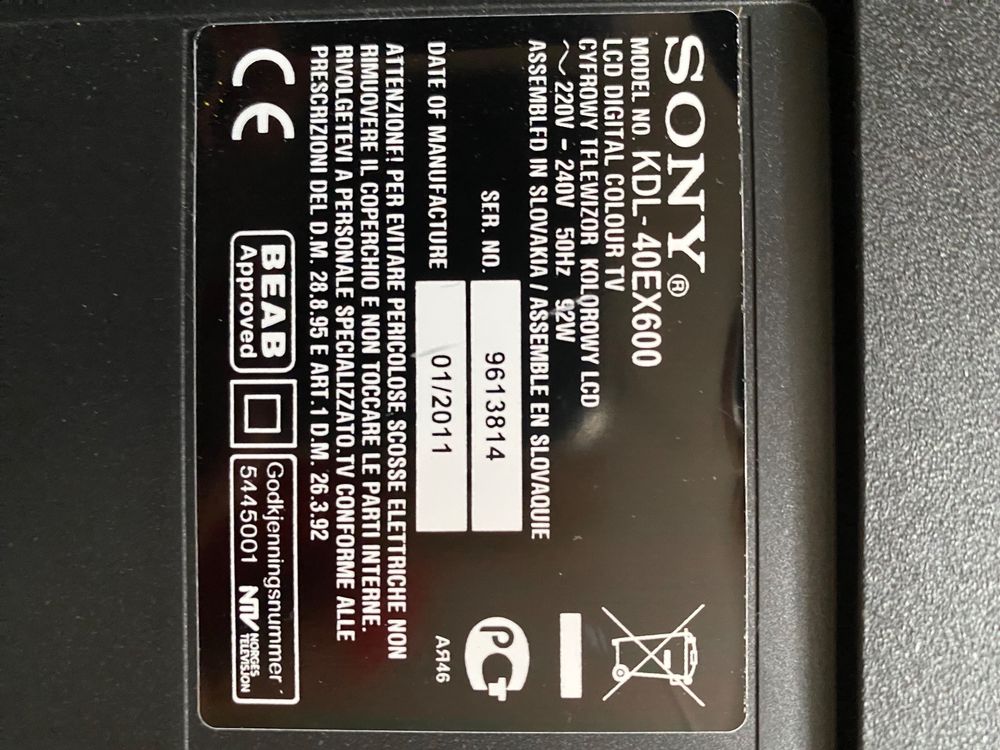 Sony Bravia 37" (95x59 cm) inkl. Wandaufhängung - Top Zustan (Gebraucht ...