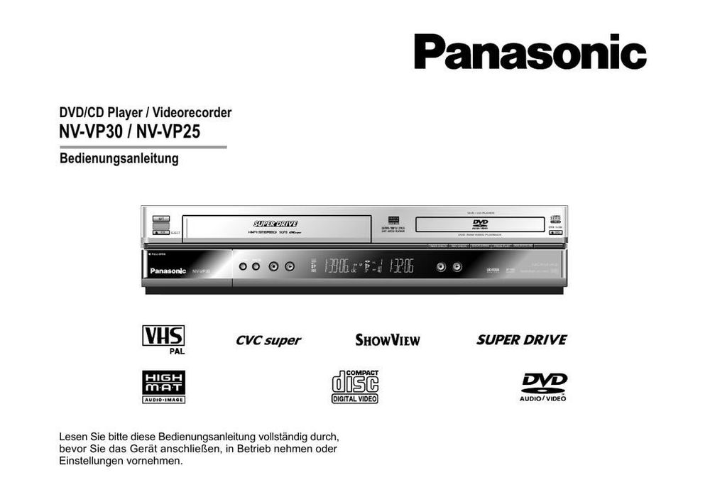 PANASONIC-VHS-Rec. + DVD NV-VP30 (Gebraucht) in Dübendorf für CHF 220 ...