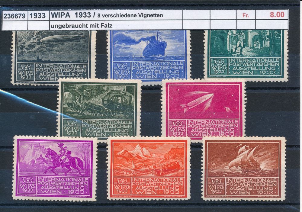 1933 Österreich, WIPA 1933 / 8 verschiedene Vignetten | Kaufen auf Ricardo