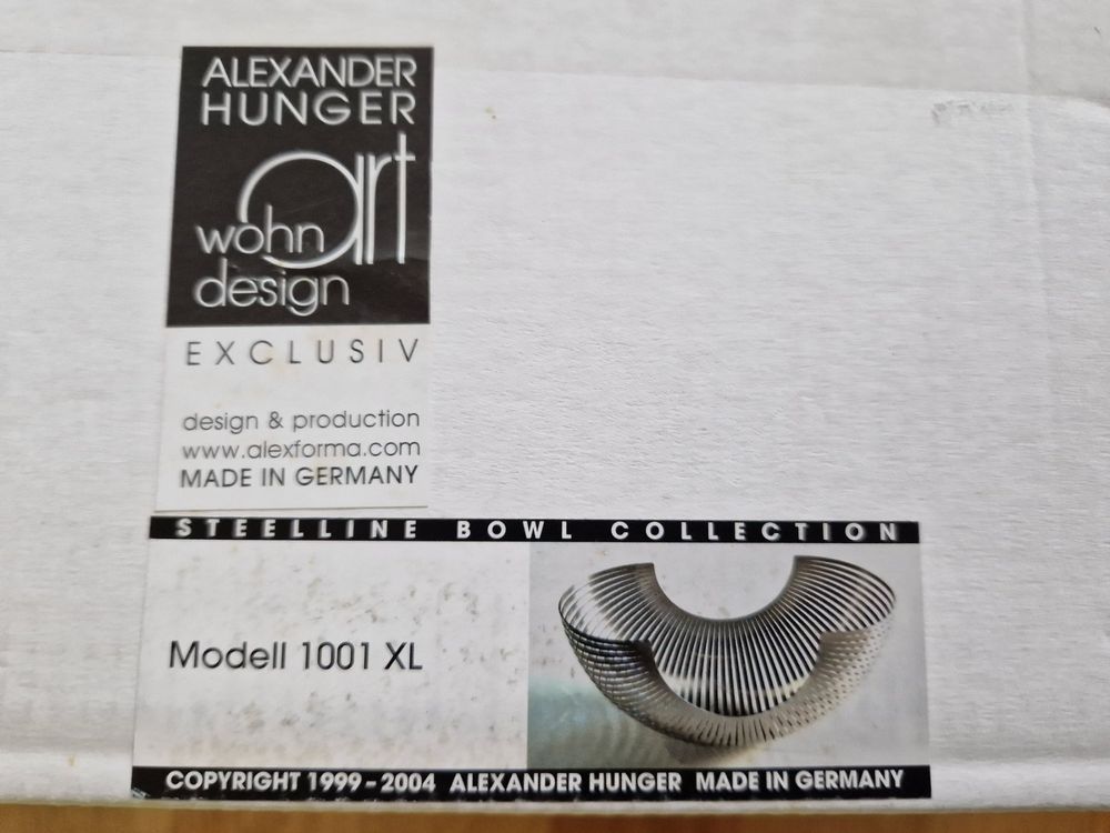 ALEXANDER HUNGER - Steelline Bowl Collection (Neu und originalverpackt ...