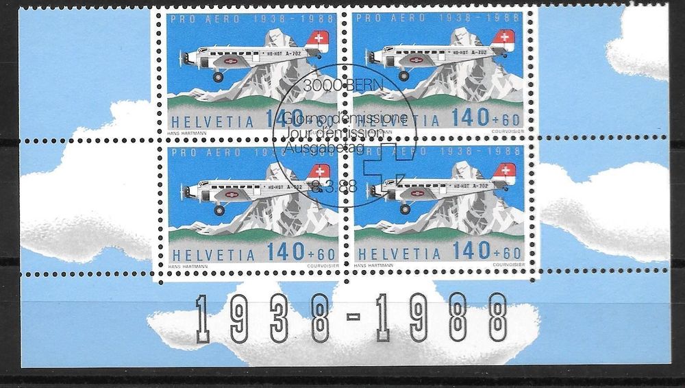Flugpost F49 Viererblock Pro Aero ET Bern 8.3.1988 (Neu (gemäss Beschreibung)) in Olten für CHF ...