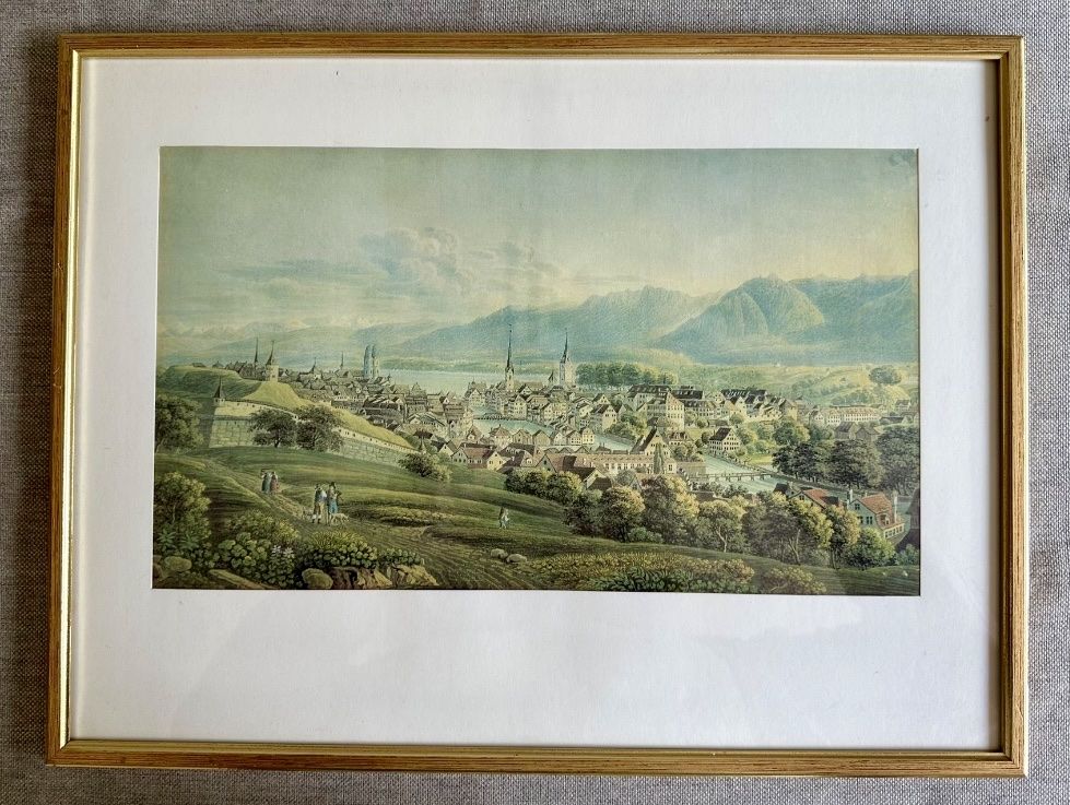 Kunstdruck: Zürich um 1830 (Original von J. B. Isenring) (Gebraucht) in ...