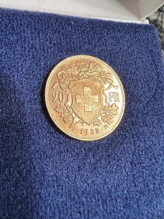 Goldvreneli 20.- CHF, Jahrgang 1935 (Gebraucht) in Zürich für CHF 350 – mit Lieferung auf ...