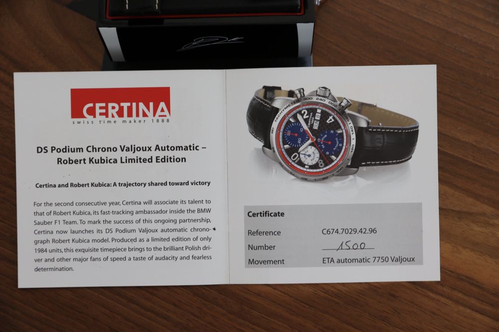 Certina Podium BMW Sauber F1 Team Limited Edition (Gebraucht) in ...