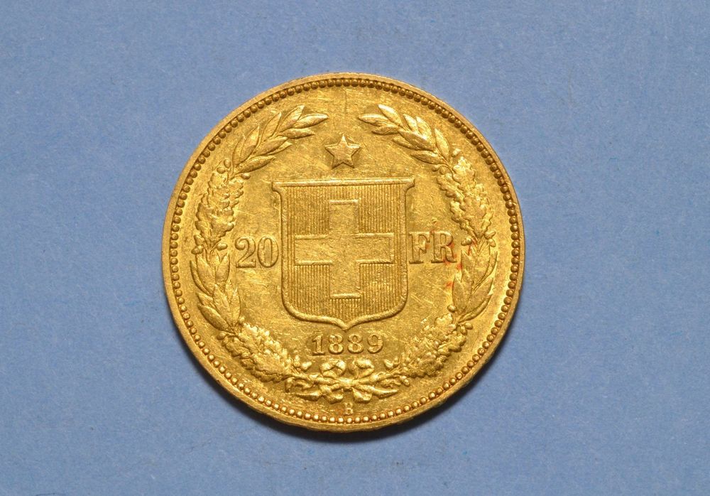 20-er Helvetia 1889---DOMINUS 3 Sterne über Kopf (Gebraucht) in ...