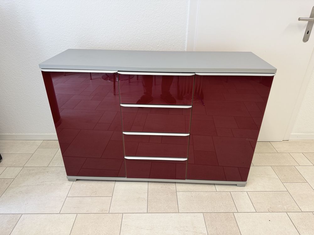 Luxus Sideboard Rot Hochglanz Bild