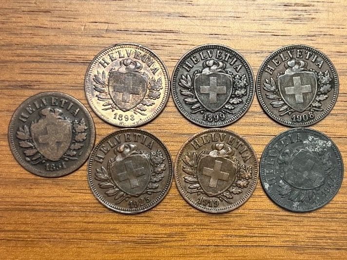 Lot 2 Rappen 1851 - 1944 (7Stk.) (Gebraucht) in Tägerwilen für CHF 21 – mit Lieferung auf ...