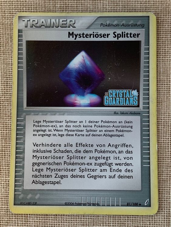 Pokemon Mysteriöser Splitter EX Crystal Guardians DE 81/100 (Gebraucht ...