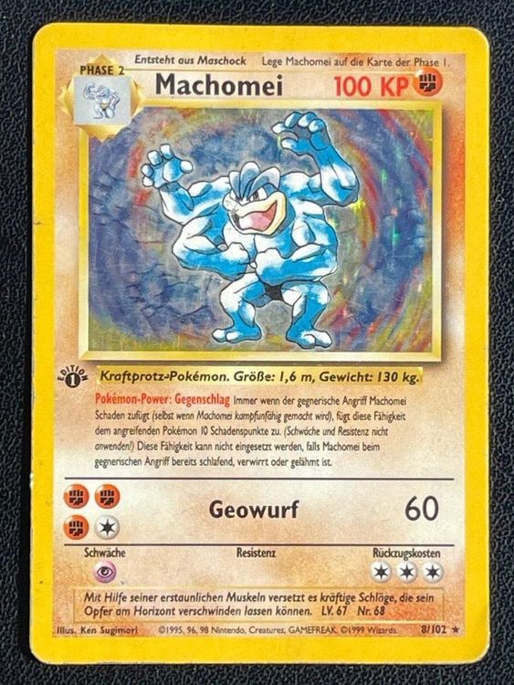 Machomei 8/102 Holo Rare Pokémon Base Set 1st. Edition | Kaufen auf Ricardo