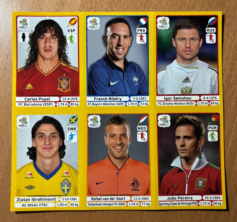 Panini Euro 2012 Platinum-Edition 6er-Stickerbogen (2) (Neu (gemäss ...