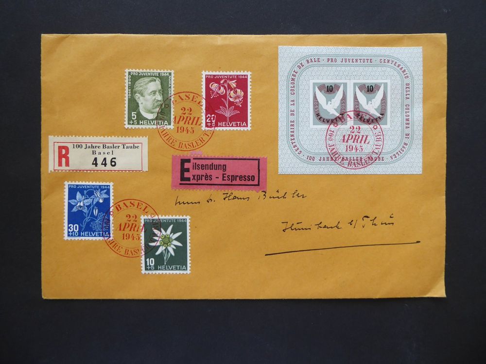 22. April 1945 PJ Satz und Block gelaufen (Gebraucht) in Rothrist für ...