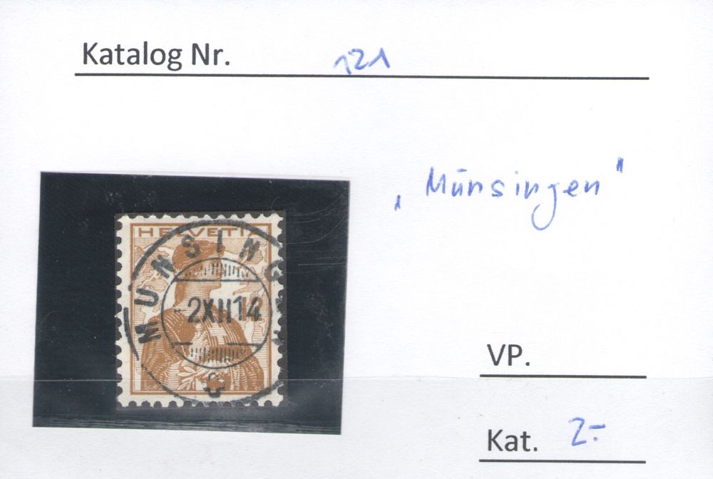 Zst. Nr. 121 - Vollstempel "Münsingen" (Gebraucht) in Rombach für CHF 2 – mit Lieferung auf ...