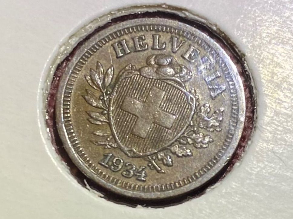 Schweiz 1 Rappen 1934 B unz + feine Patina + alter Wappen | Kaufen auf Ricardo
