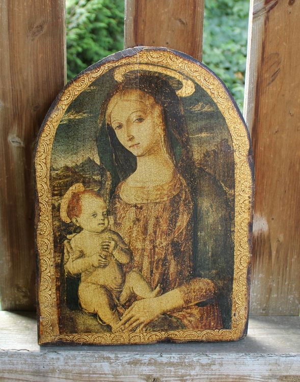 Ikone Heilige Jungfrau Maria mit Jesus Christus auf Holz (Gebraucht) in Zürich für CHF 20 – mit ...