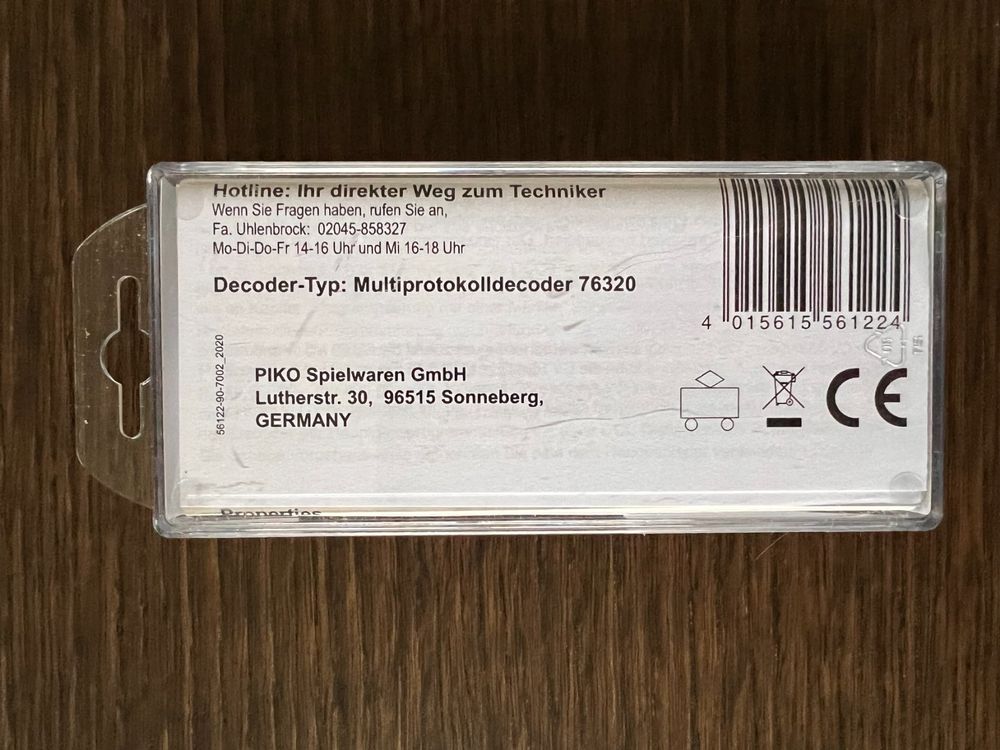 PIKO Lok-Decoder (#56122), 8 polig NEM 652 (Neu und originalverpackt ...